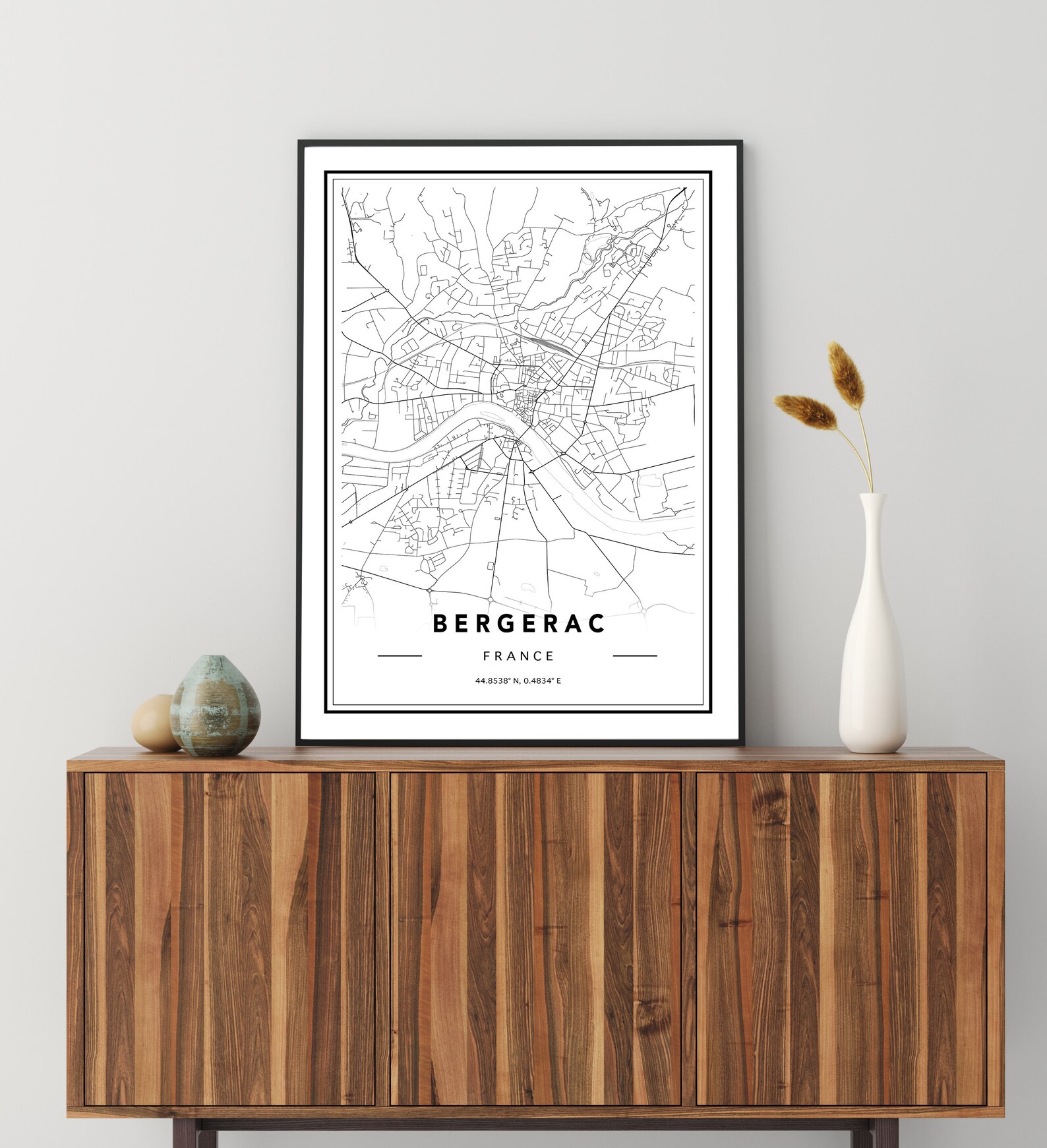 Bergerac Map Print Custom City Map Map Of Bergerac Bergerac | Etsy
