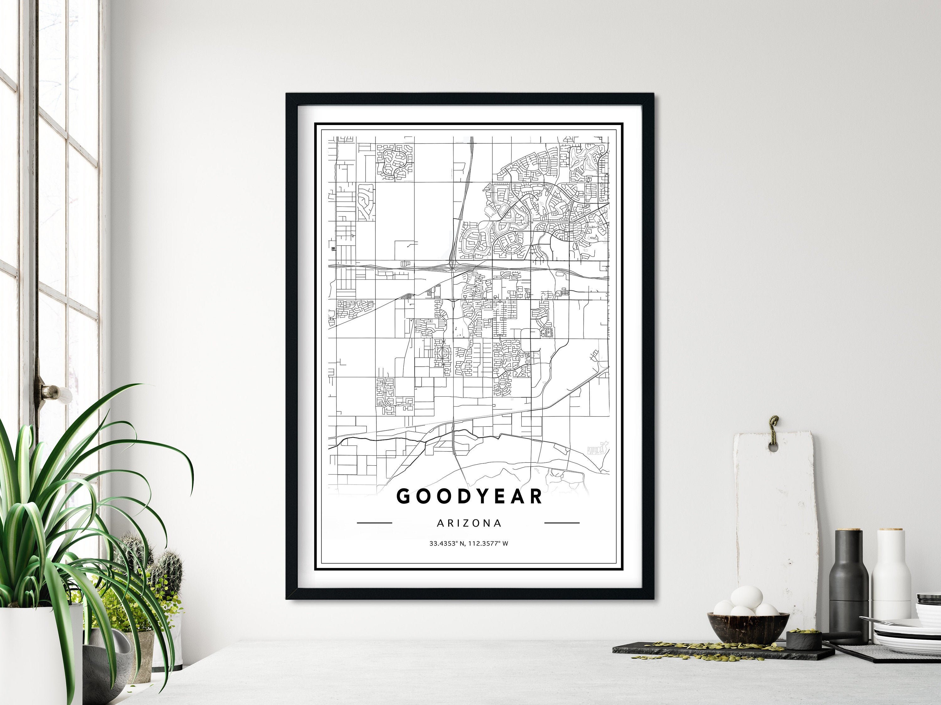 Goodyear Arizona Map Print Map Of Goodyear Goodyear AZ | Etsy