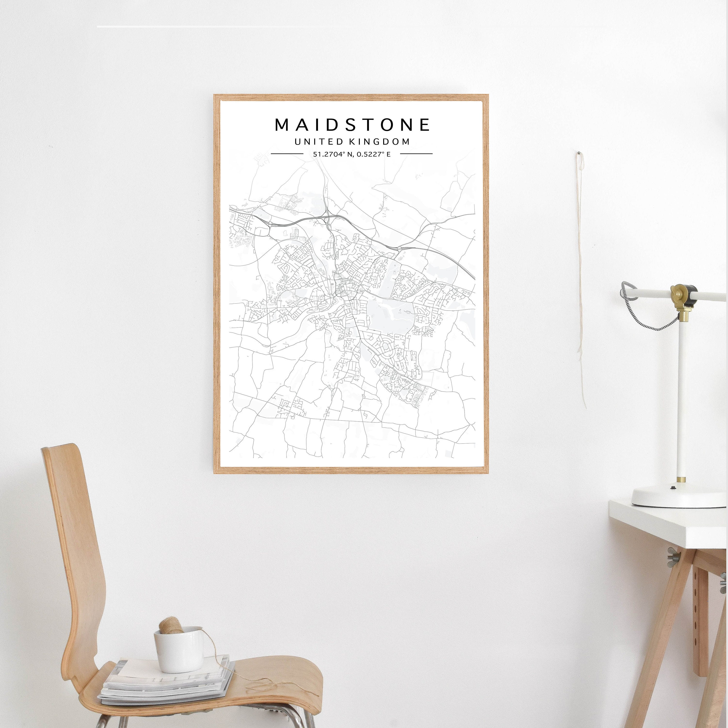Maidstone Map Print Maidstone Map Poster Black & White | Etsy