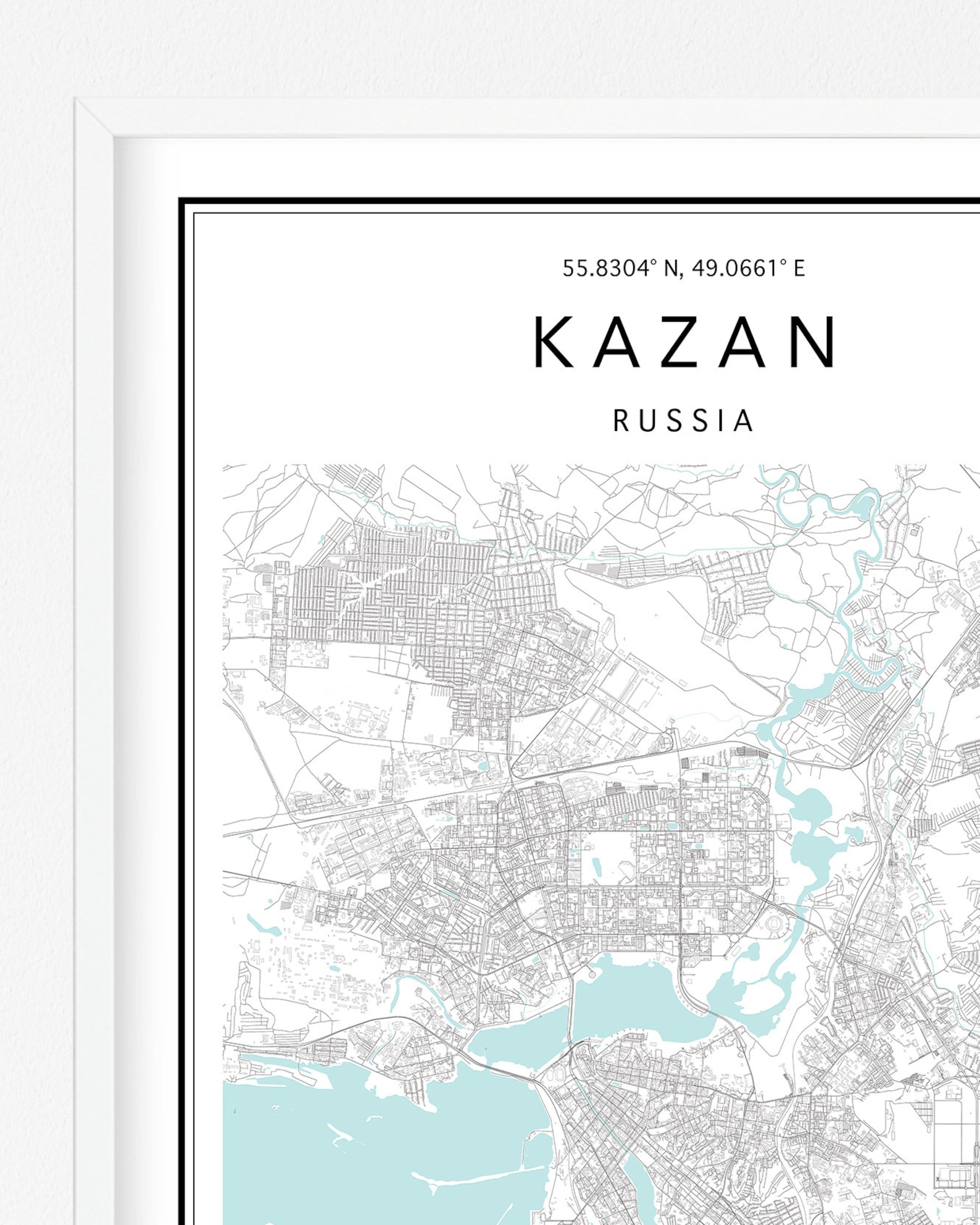 Kazan Russia City Map Print Kazan Map Print Kazan Map | Etsy