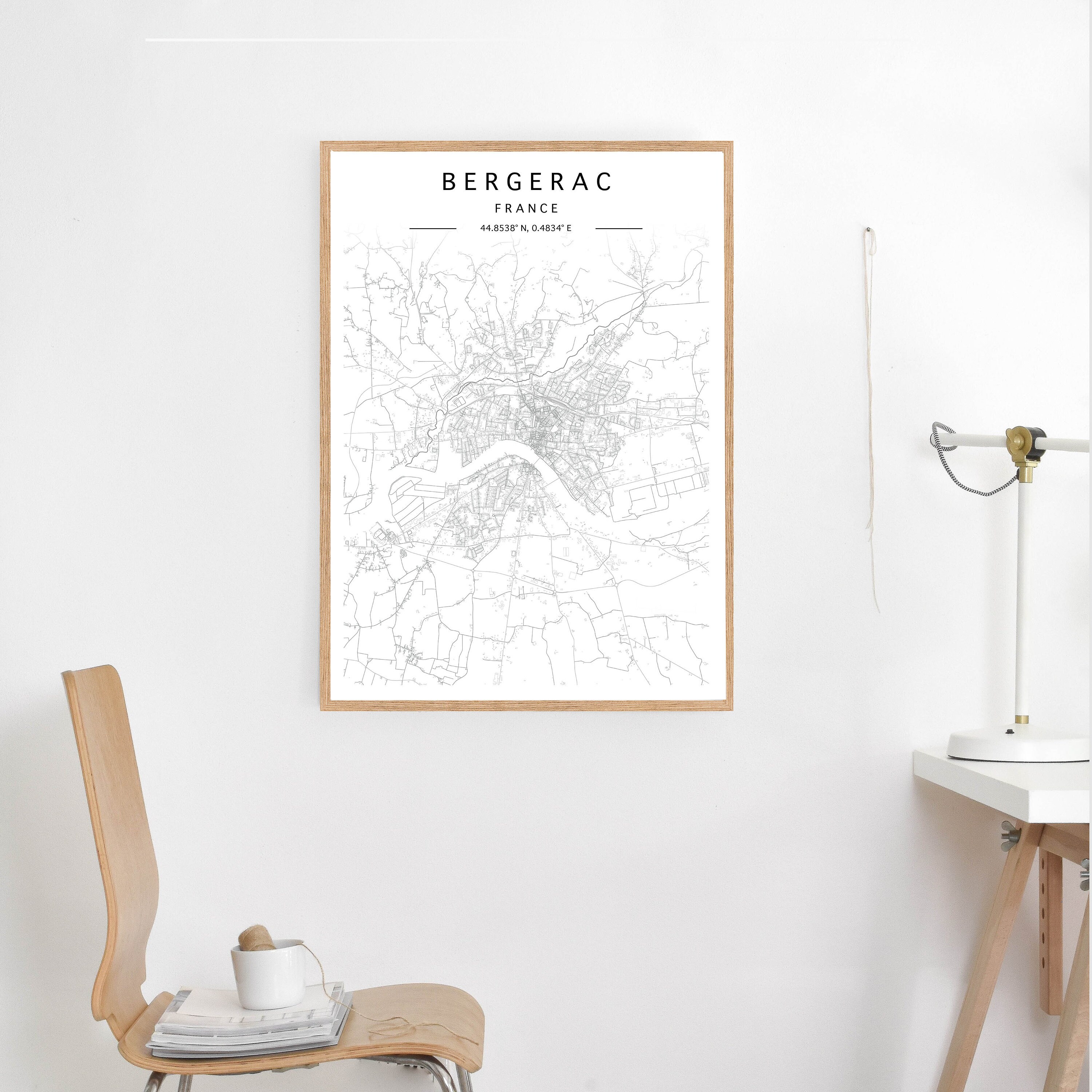 Bergerac Map Print Custom City Map Map Of Bergerac Bergerac | Etsy