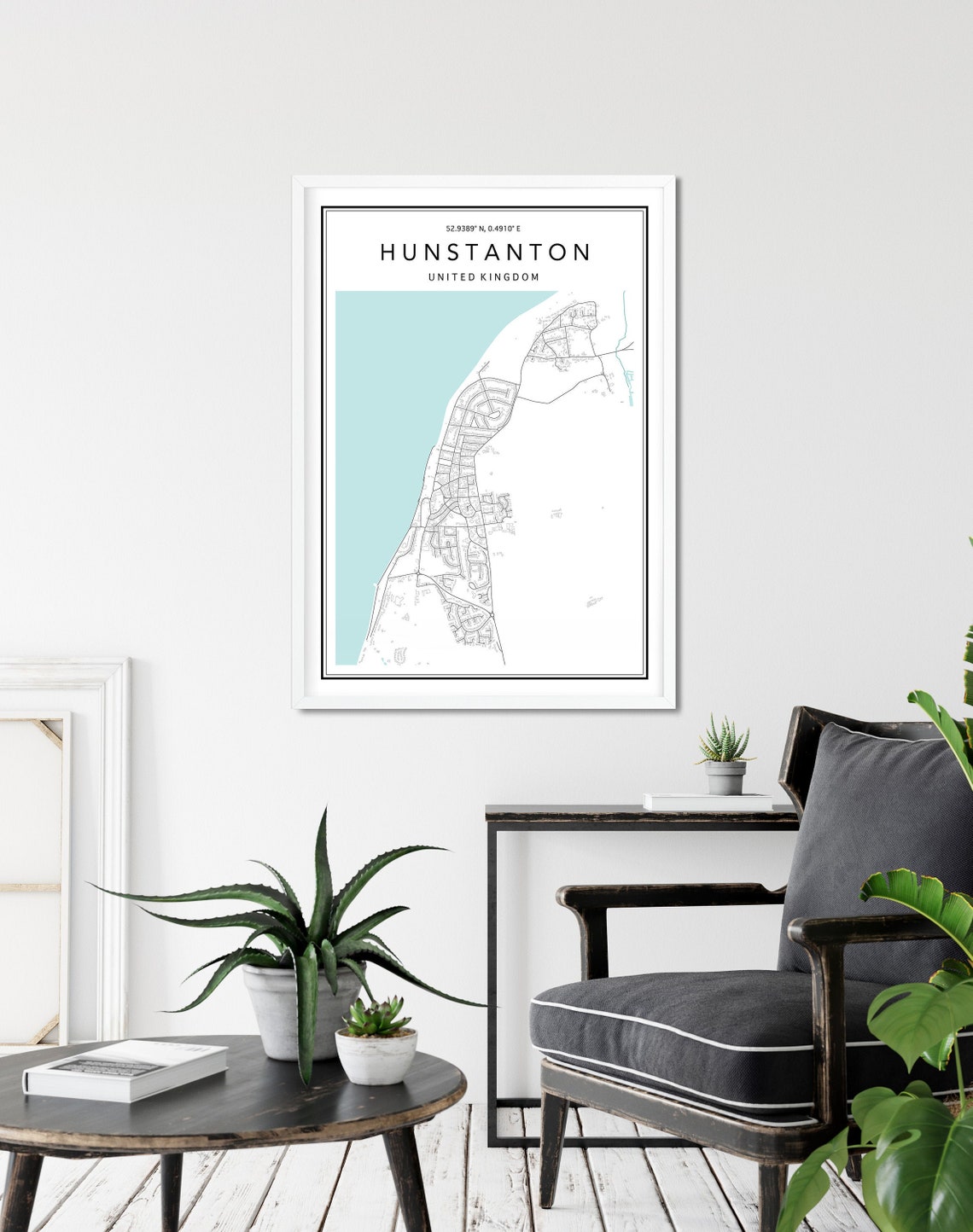 Hunstanton Map Print Map Of Hunstanton Hunstanton Map | Etsy