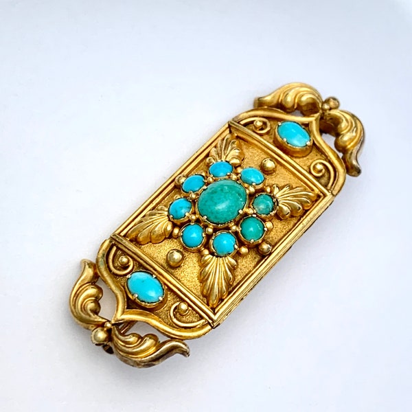 Turquoise Brooch - Etsy