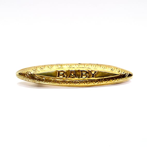 Antique Edwardian 9CT Gold BABY Brooch - Gem