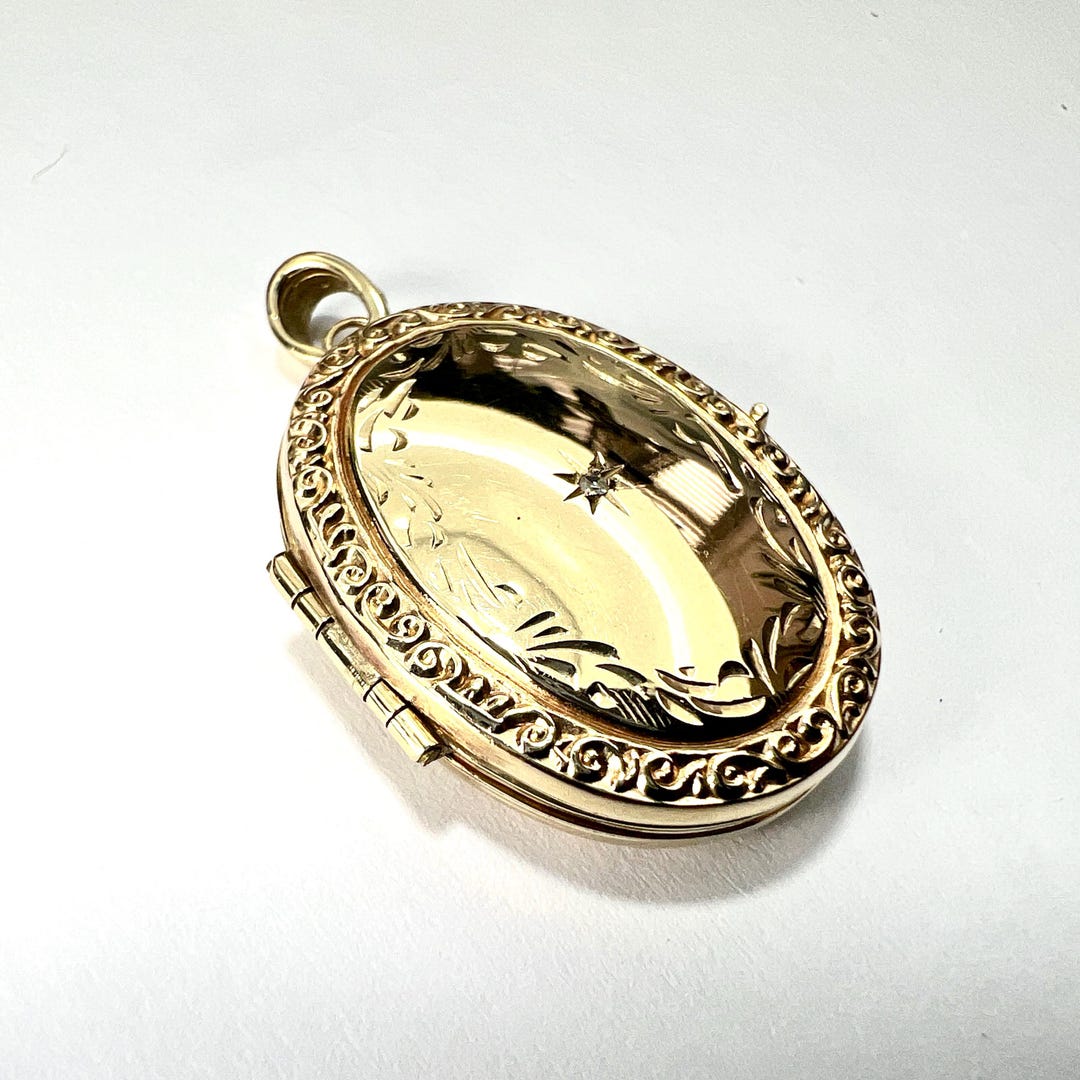 Vintage Victorian Style 9CT Gold Diamond Triple Locket Pendant - Etsy