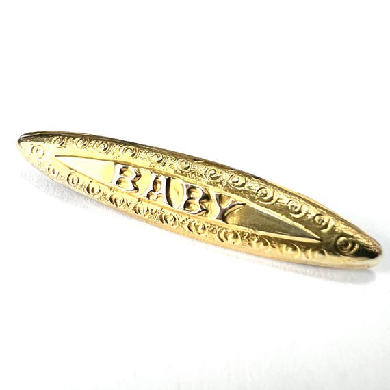 Antique Edwardian 9CT Gold BABY Brooch - Gem