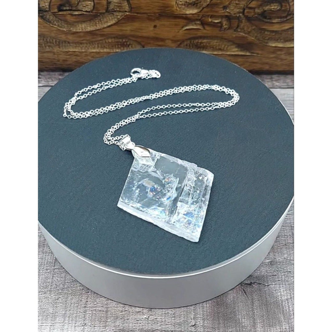 Large Optical Calcite Necklace Viking Sunstone Pendant Iceland Spar ...