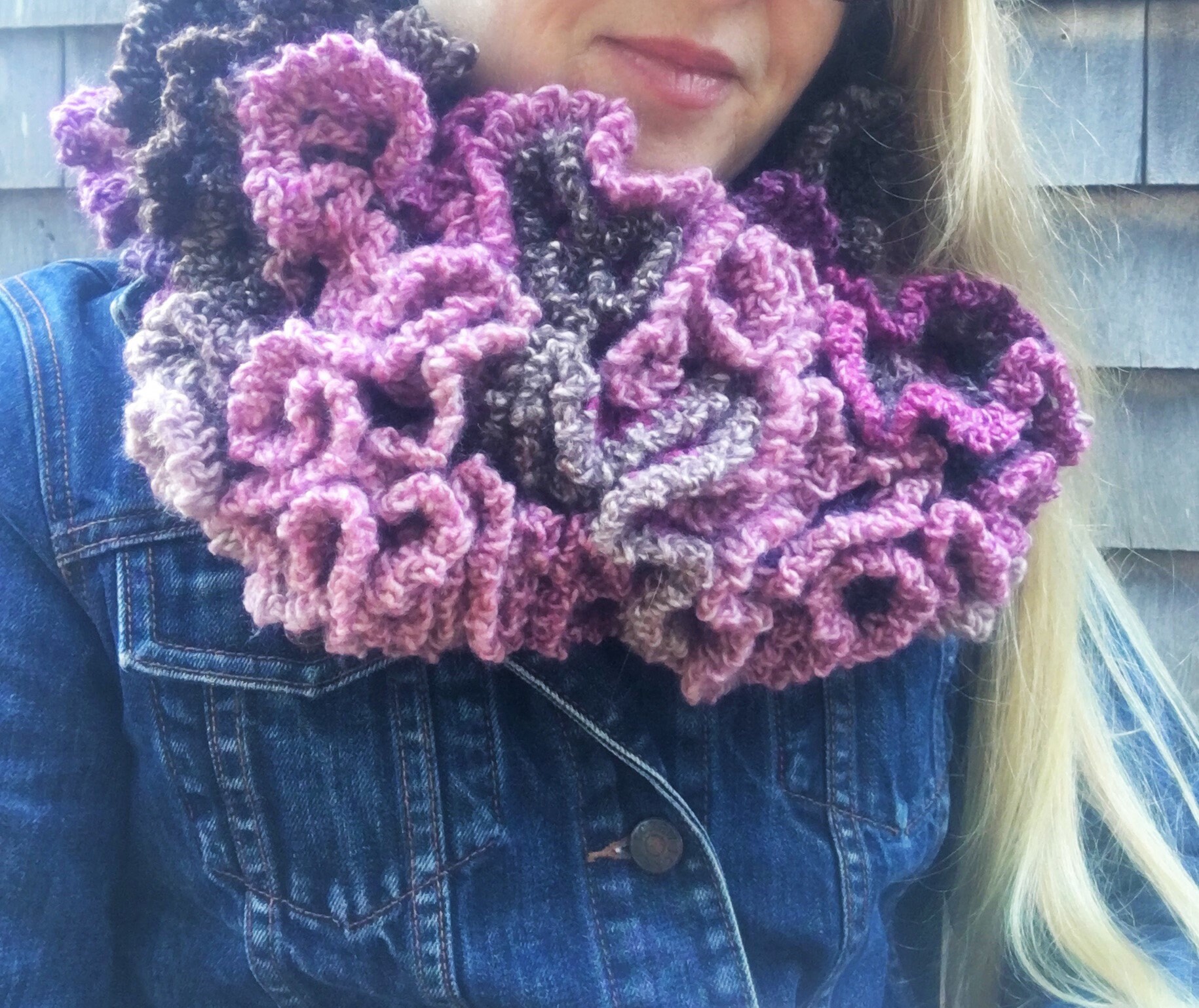 Crochet Ruffle Scarf Pattern - Hyperbolic Crochet Scarf Pattern ...