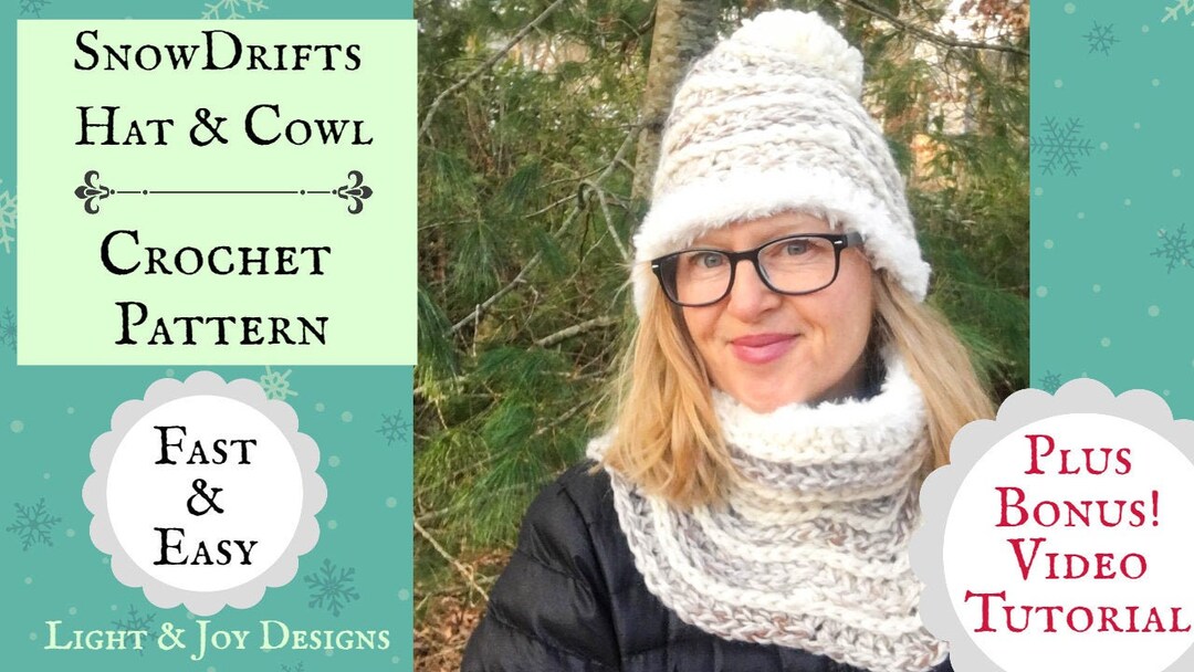 Easy Crochet Ripple Hat and Cowl Pattern - Wavy Crochet Hat Pattern ...