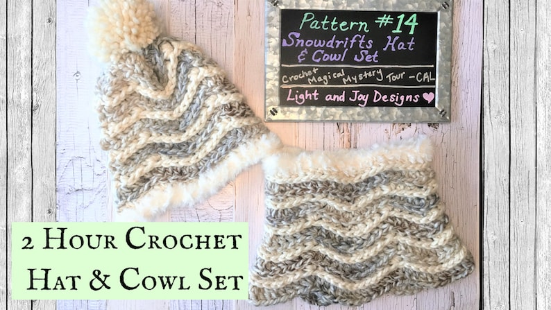 Easy Crochet Ripple Hat and Cowl Pattern Wavy Crochet Hat - Etsy