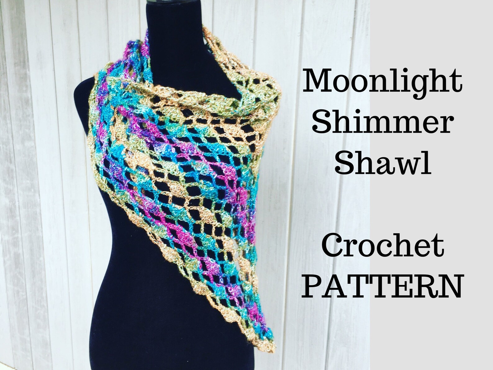 PATTERN Crochet Lace Shawl Moonlight Shimmer Shawl Easy - Etsy