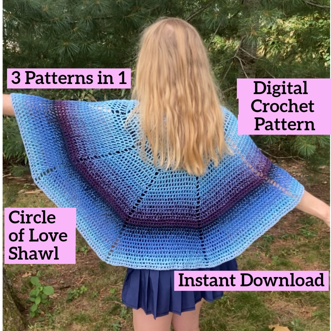 The Circle of Love Shawl - Crochet Pattern - Digital PDF Instant ...