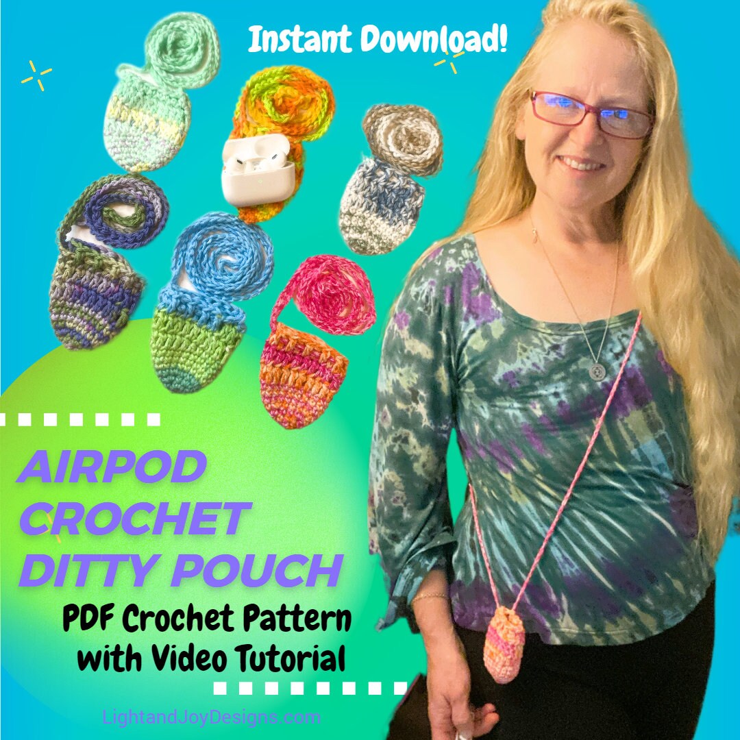 Airpods Crochet Pouch Pattern - Crochet Ditty Pouch - Crochet AirPod ...