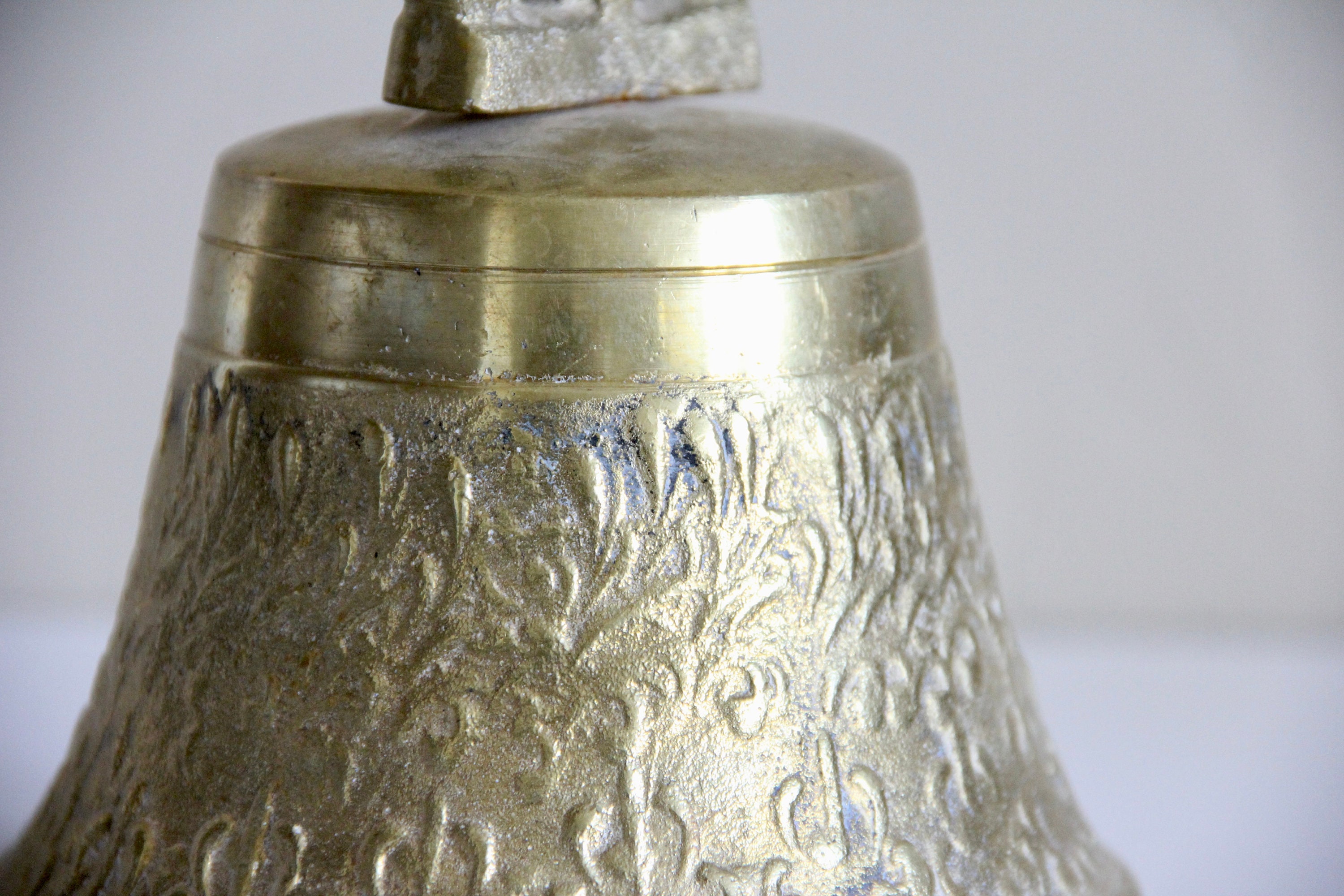 Vintage Solid Brass Decorative Bell, Heavy 7