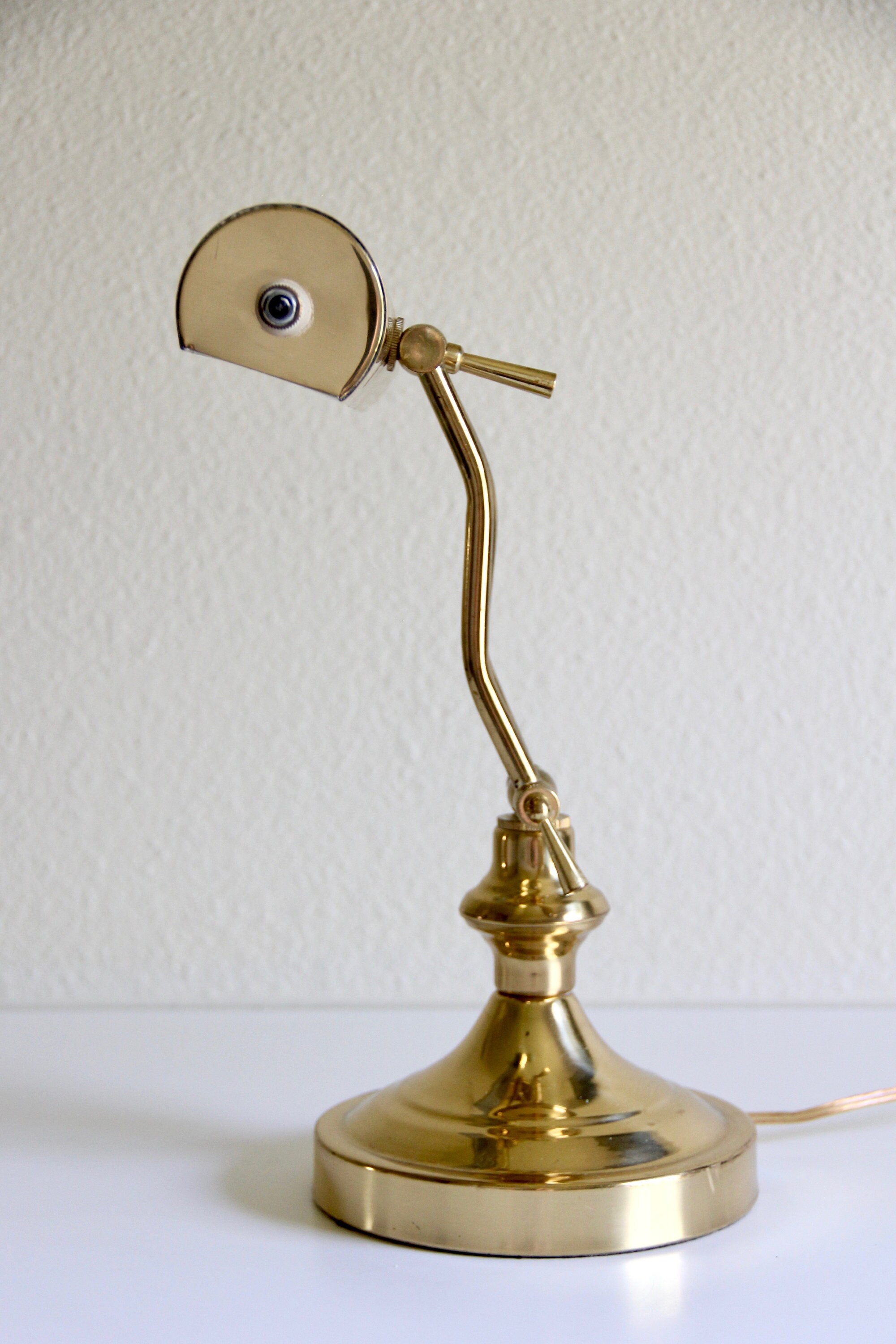 Vintage brass finished library lamp Brass finished bankers | Etsy