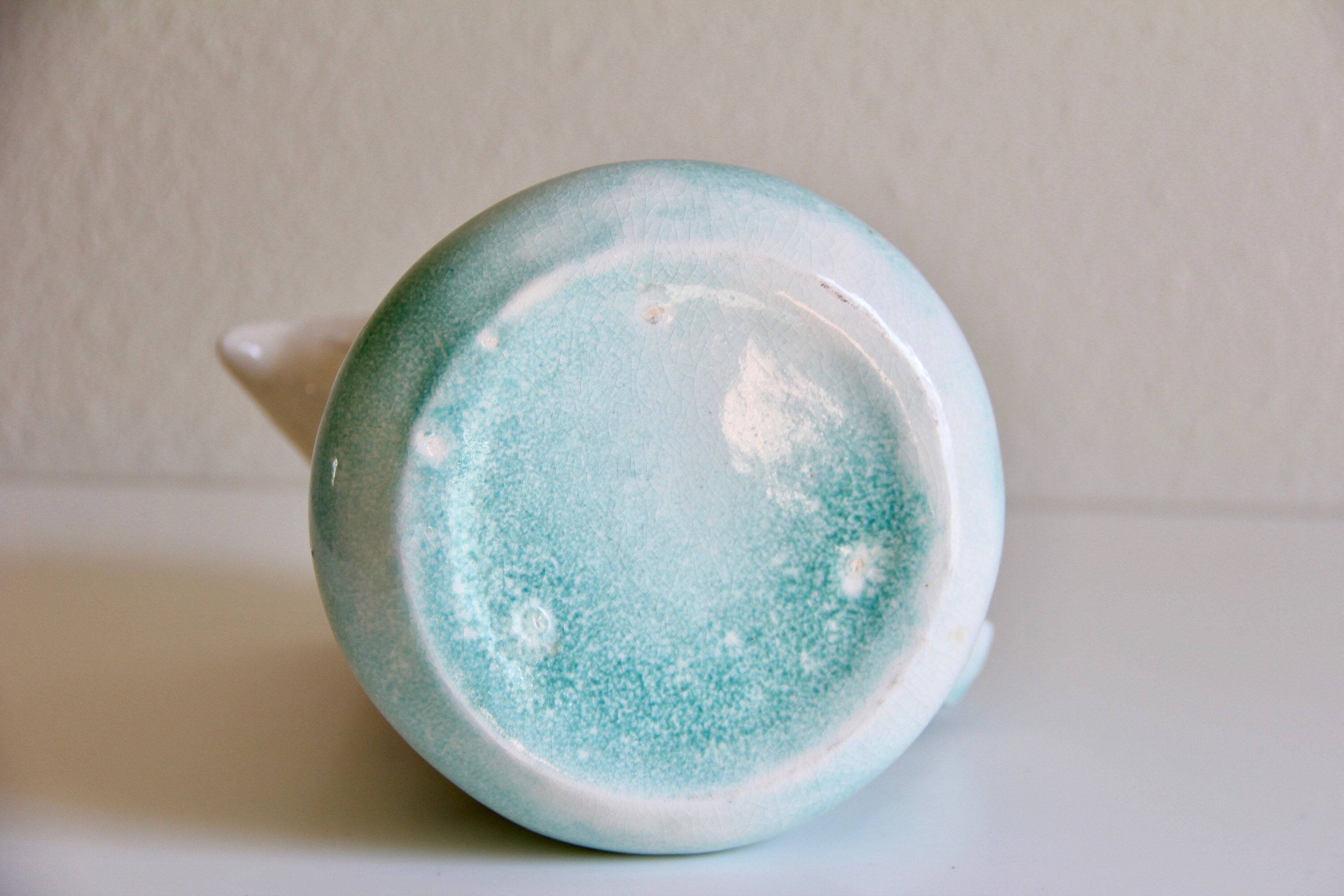 Mid Century Modern Ceramic Pitcher Vintage Aqua Pitcher | Etsy