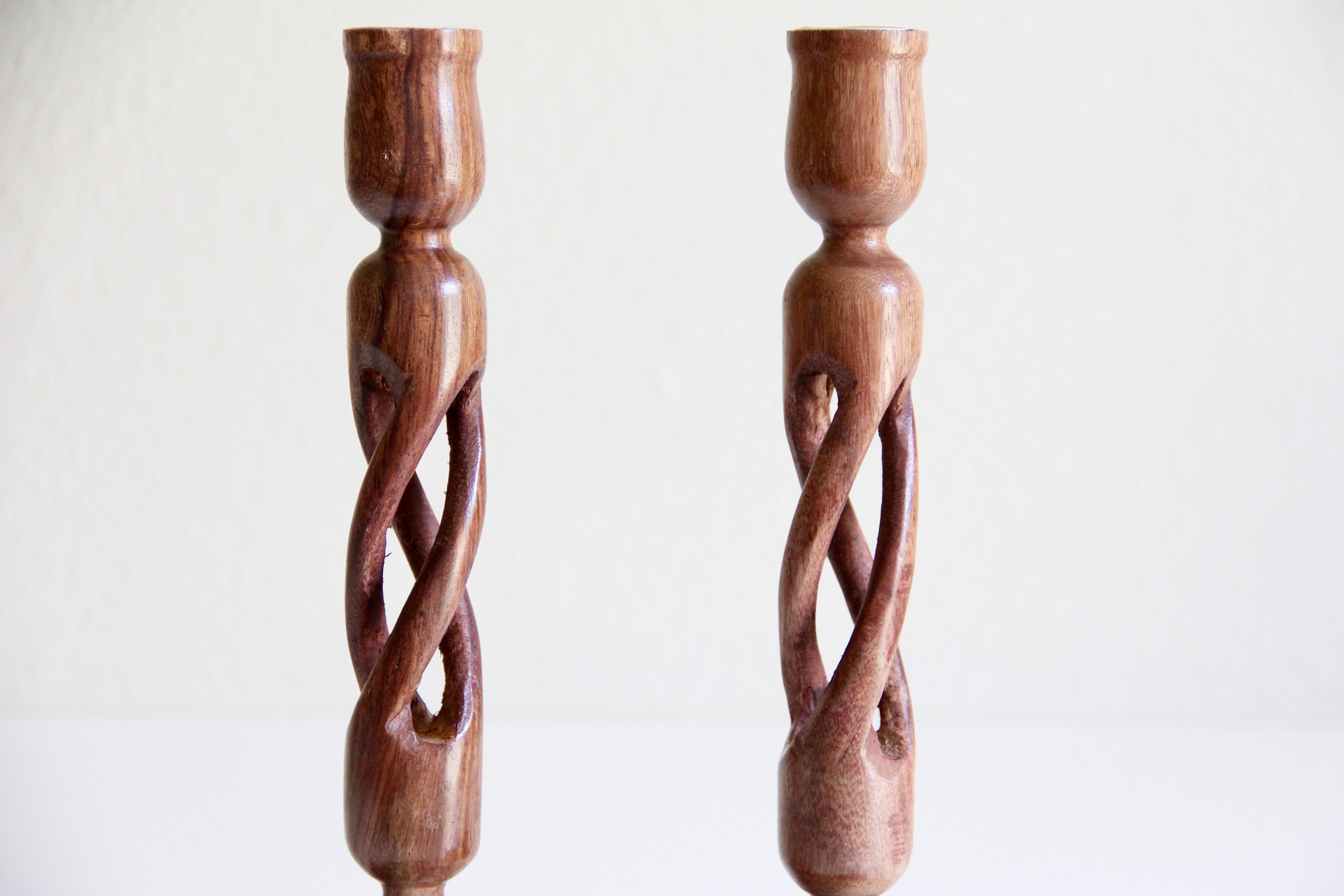 Wood Double Helix Candlestick Holders Helix Candle Holders - Etsy
