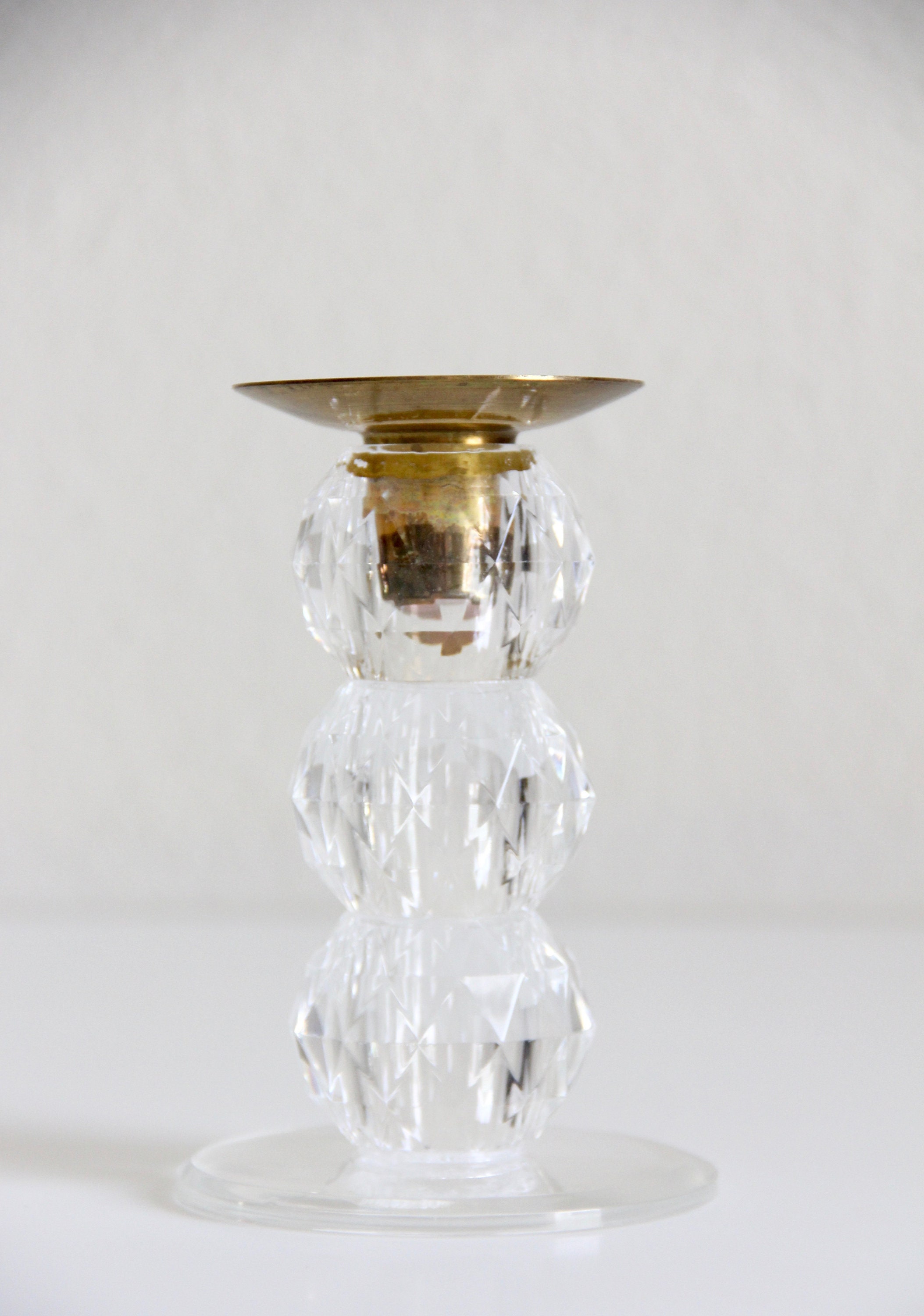 Brass and Lucite Candlestick Holders, Lucite Candleholders, Brass ...