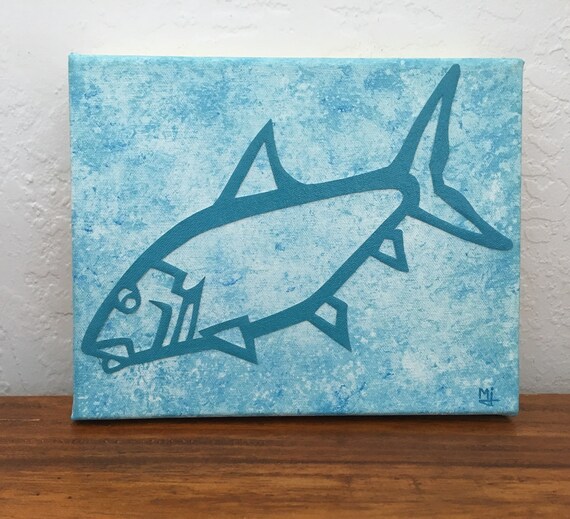 Bonefish Silhouette-Original Canvas Artwork by MJ-Florida Keys | Etsy