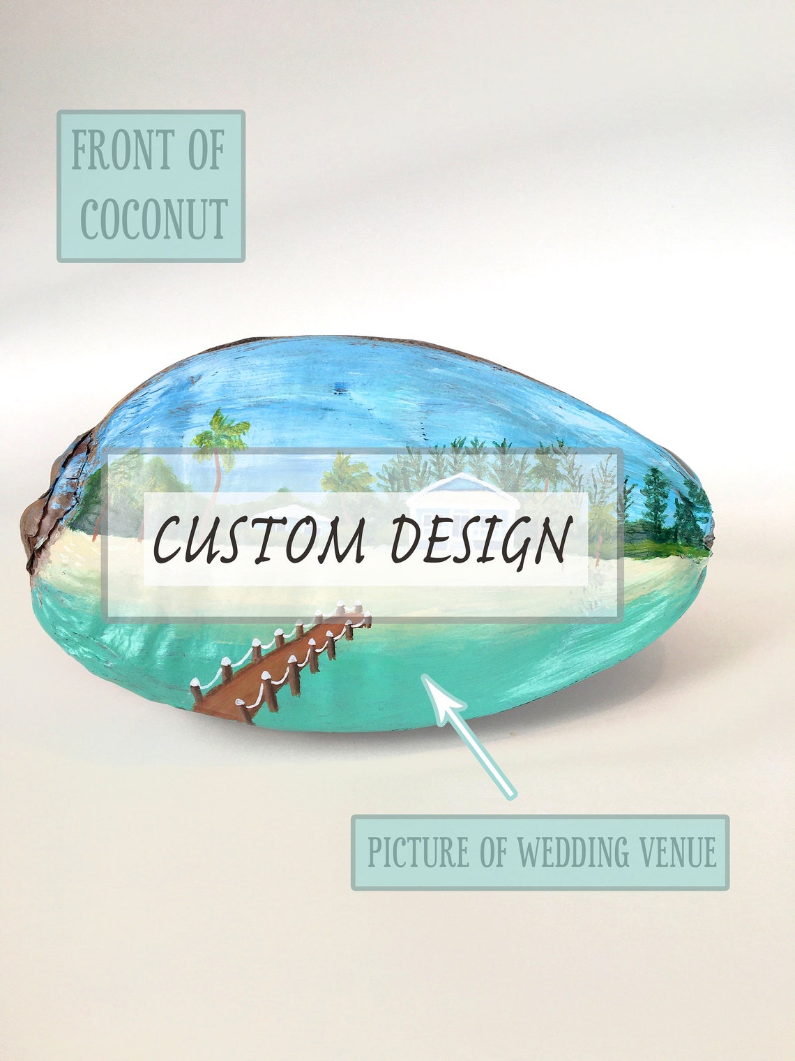 Custom Personalized Coconut for Wedding / Anniversary Gift- Hand ...