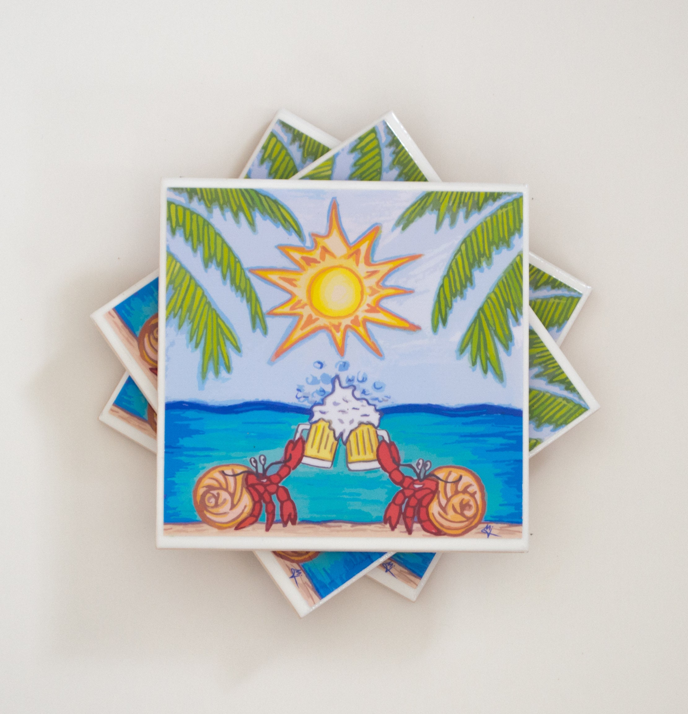 Tile Coaster-florida Keys-tile Art-handcrafted-florida Keys-drink ...