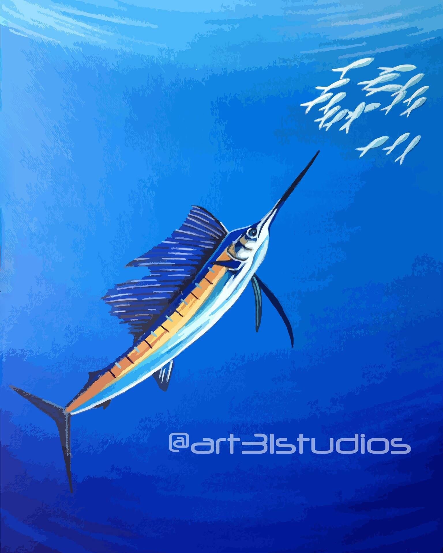 Sailfish-art Print-florida Keys-colorful Wall Art-ocean Art-fishing ...