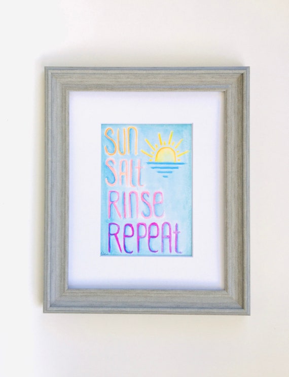 Fine Art Print-Watercolor Illustration-Sun salt rinse | Etsy