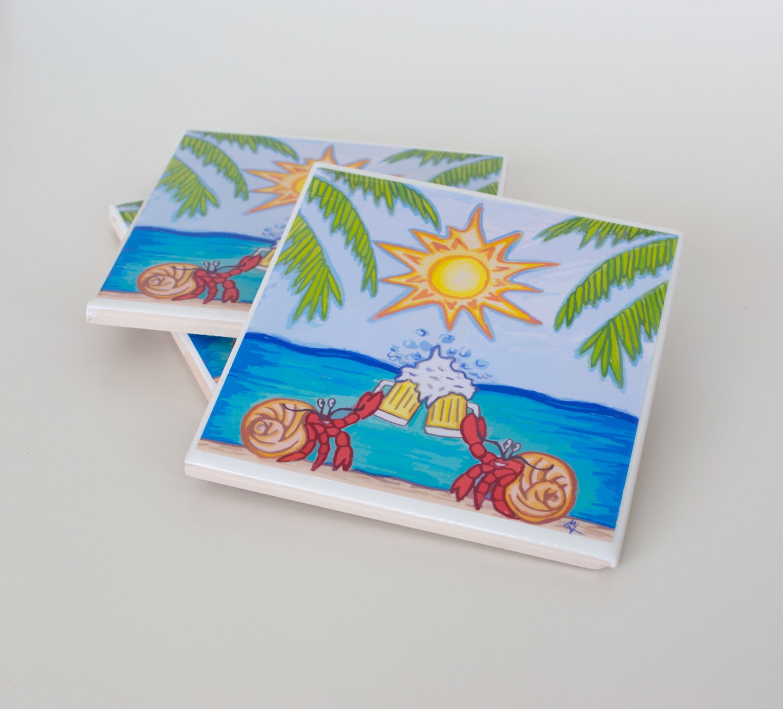 Tile Coaster-florida Keys-tile Art-handcrafted-florida Keys-drink ...