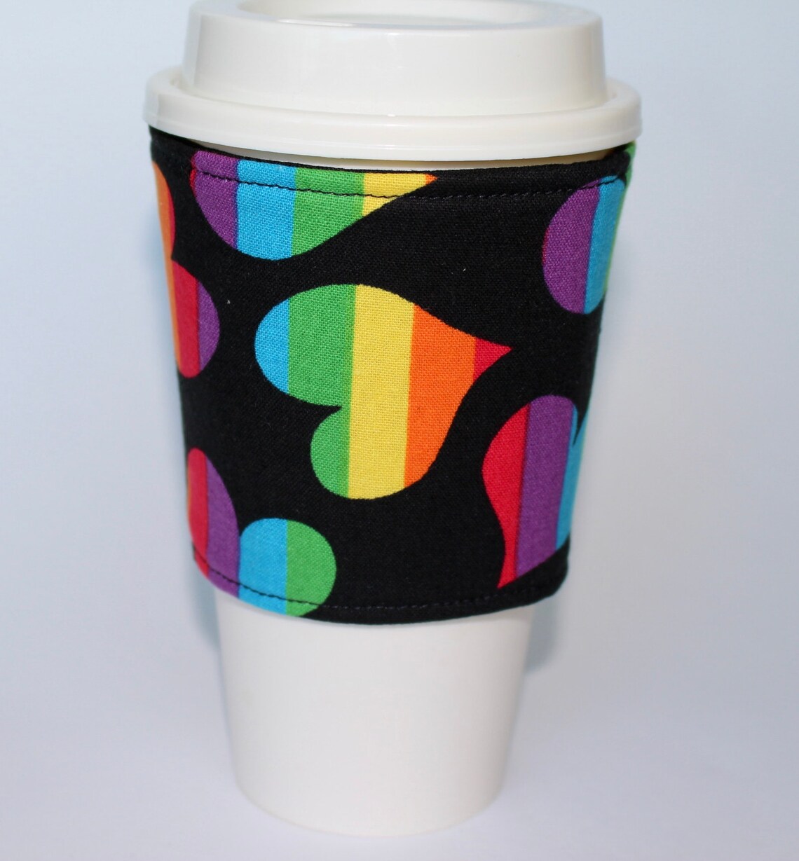 Rainbow Coffee Cup Cozy - Gay Pride Coffee Cozy Sleeve - Valentine ...