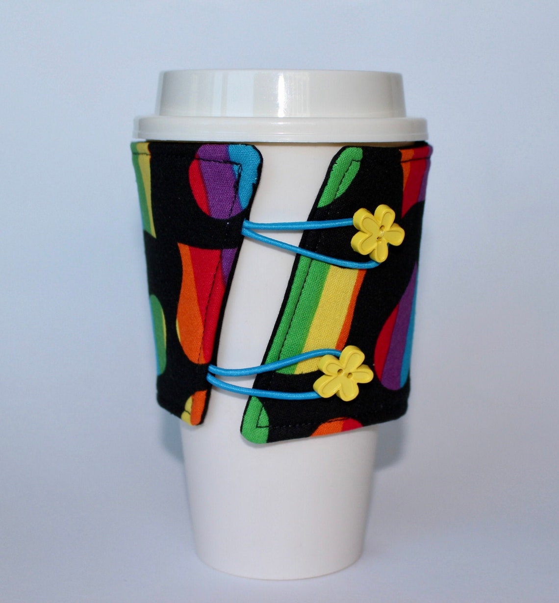 Rainbow Coffee Cup Cozy - Gay Pride Coffee Cozy Sleeve - Valentine ...