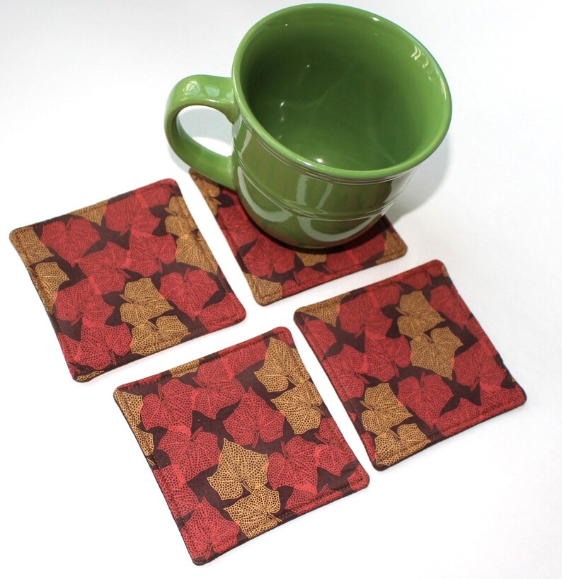 Fall Leaves Coasters - Mug Rug - Drink Coasters - Fall Decor - Set of 4 ...