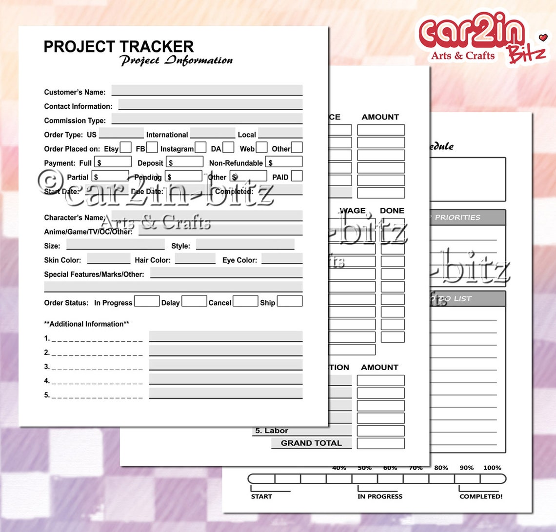 Project Tracker Digital File Letter size PDF File | Etsy