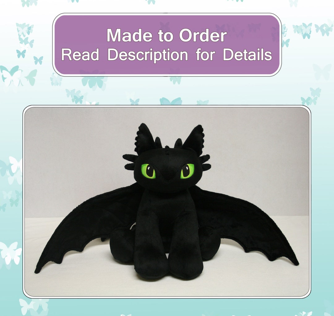 MADE TO ORDER Stuffed Animal Night Fury Dragon Plush - Etsy