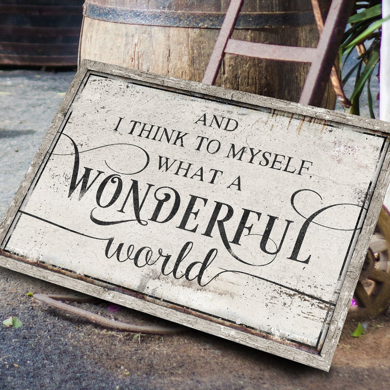 What a Wonderful World Sign - Etsy