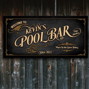 Pool Bar Sign Personalized, Bar Wall Decor, Personalized Bar Sign ...