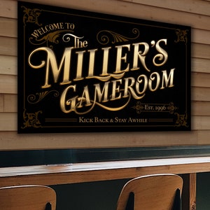 Custom Family Game Room Sign Personalized Family Gameroom - Etsy
