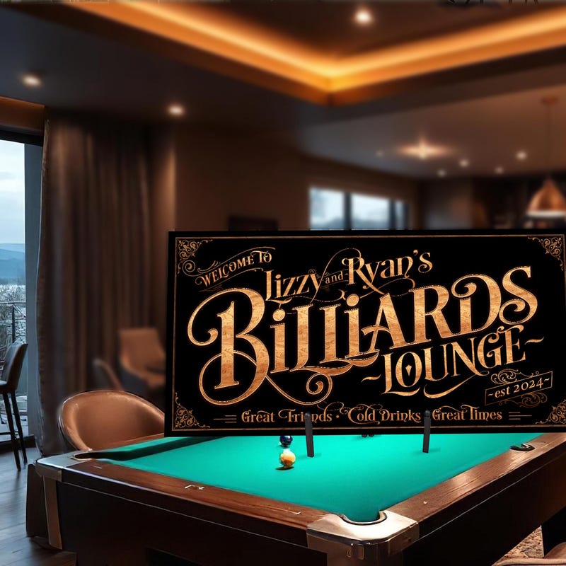 Billiards Sign - Etsy