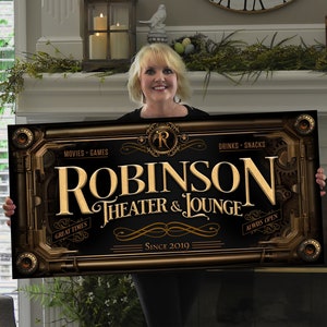 Personalized Steampunk Sign Metal or Canvas Custom Steampunk Theater ...