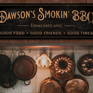 Personalized BBQ Sign | Custom Family BBQ Grill Sign | Custom Backyard ...