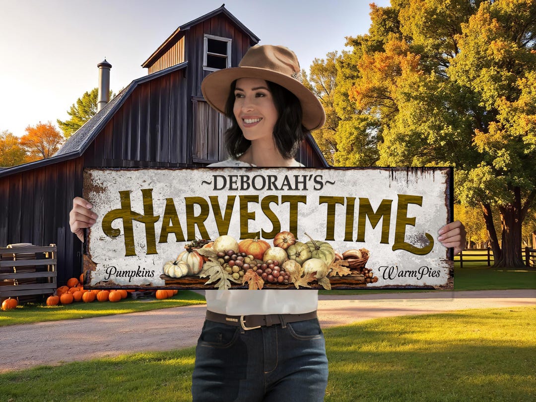Personalized Harvest Farm Sign: Autumn Decor, Metal or Canvas - Etsy