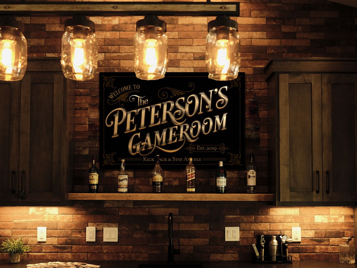 Custom Family Game Room Sign Personalized Family Gameroom - Etsy