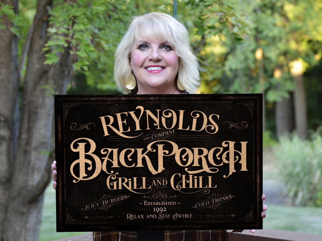 Personalized Back Porch Sign | Back Porch Grill and Chill Sign ...