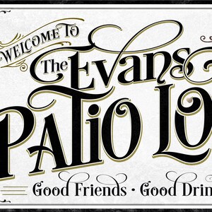 Personalized Patio Lounge Sign, Customized Patio Sign, Large ...