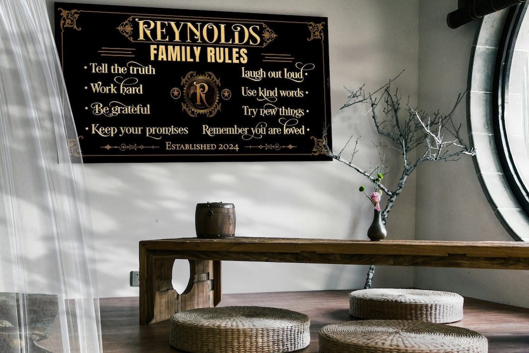 Personalized Family Rules Sign | Family Sign | Custom Family Sign| Last ...