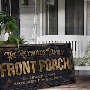 Personalized Family Name Porch Sign: Metal or Canvas - Etsy