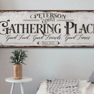 Personalized Gathering Place Sign: Custom Family Name, Established Date ...