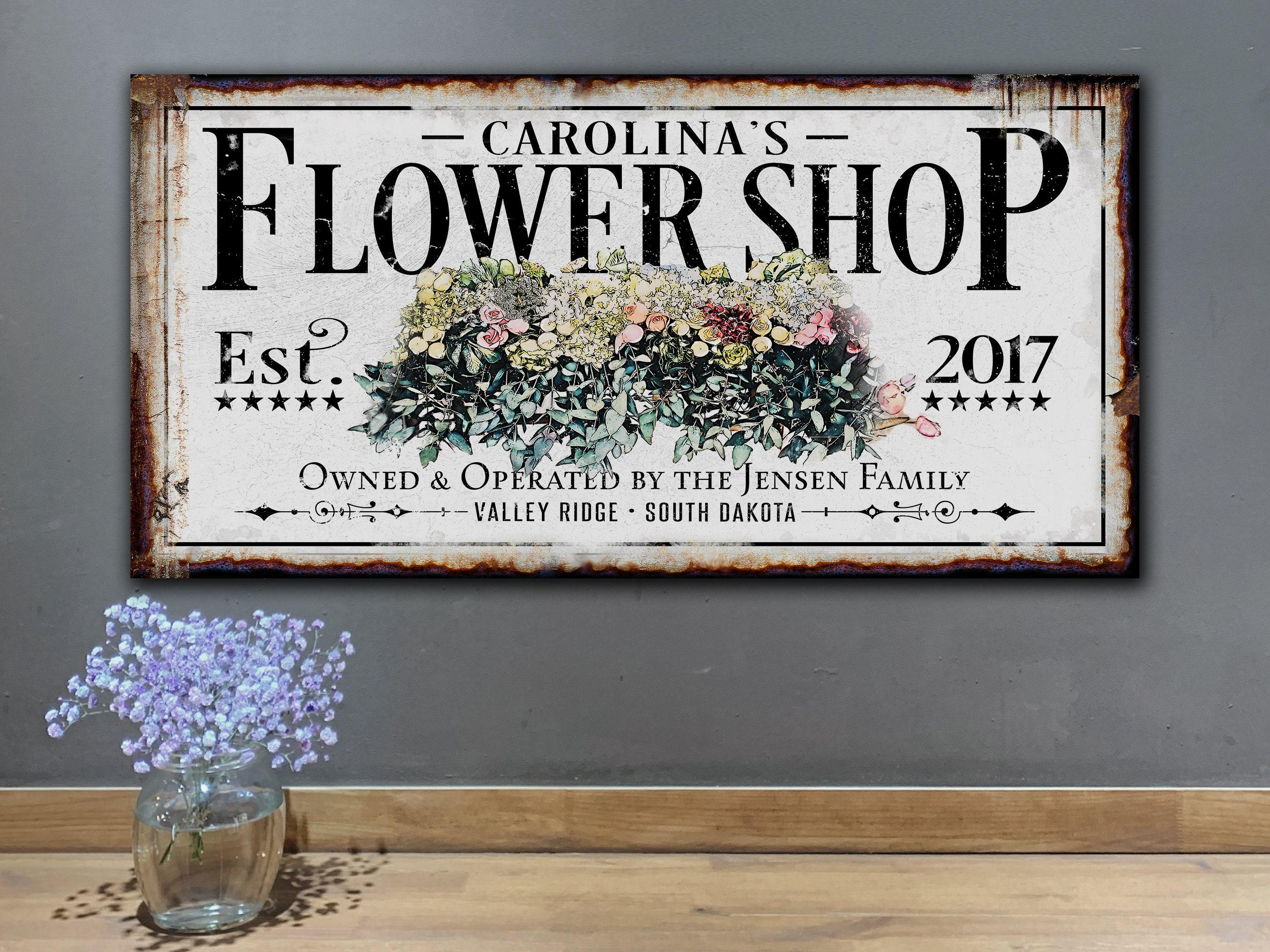 Custom Flower Shop Sign: Personalized Farmhouse Decor - Etsy
