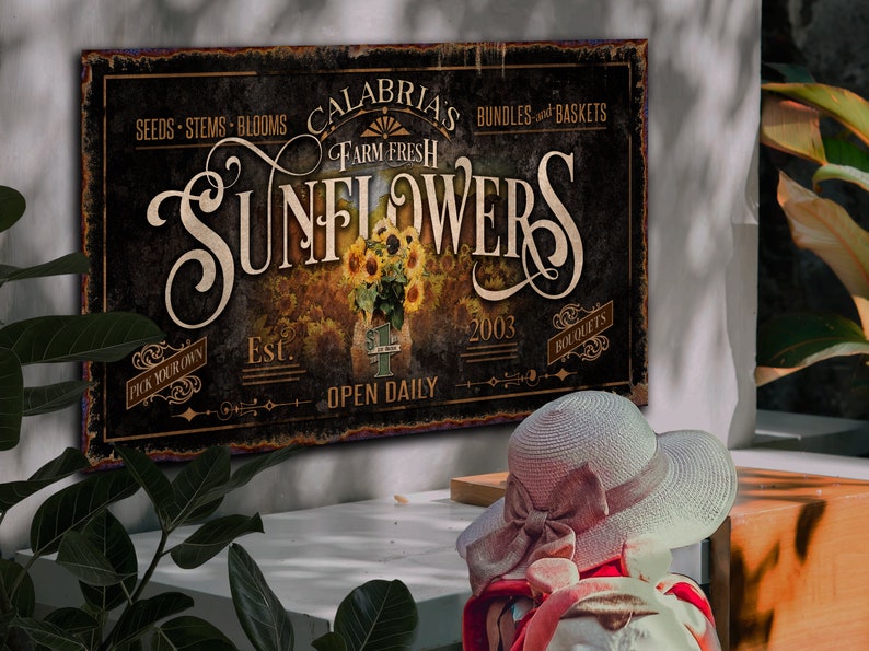 Personalized Sunflower Sign Spring Sunflower Sign - Etsy