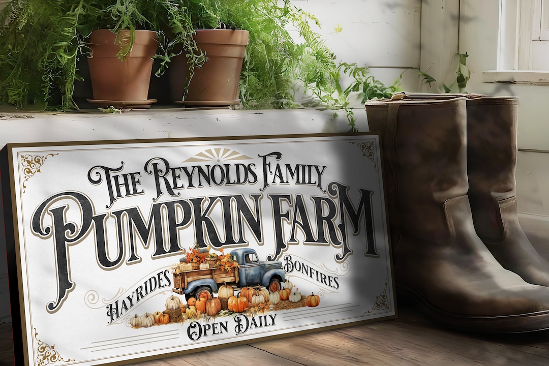 Pumpkin Farm Sign | Farmhouse Pumpkin Sign | Personalized Fall Sign ...