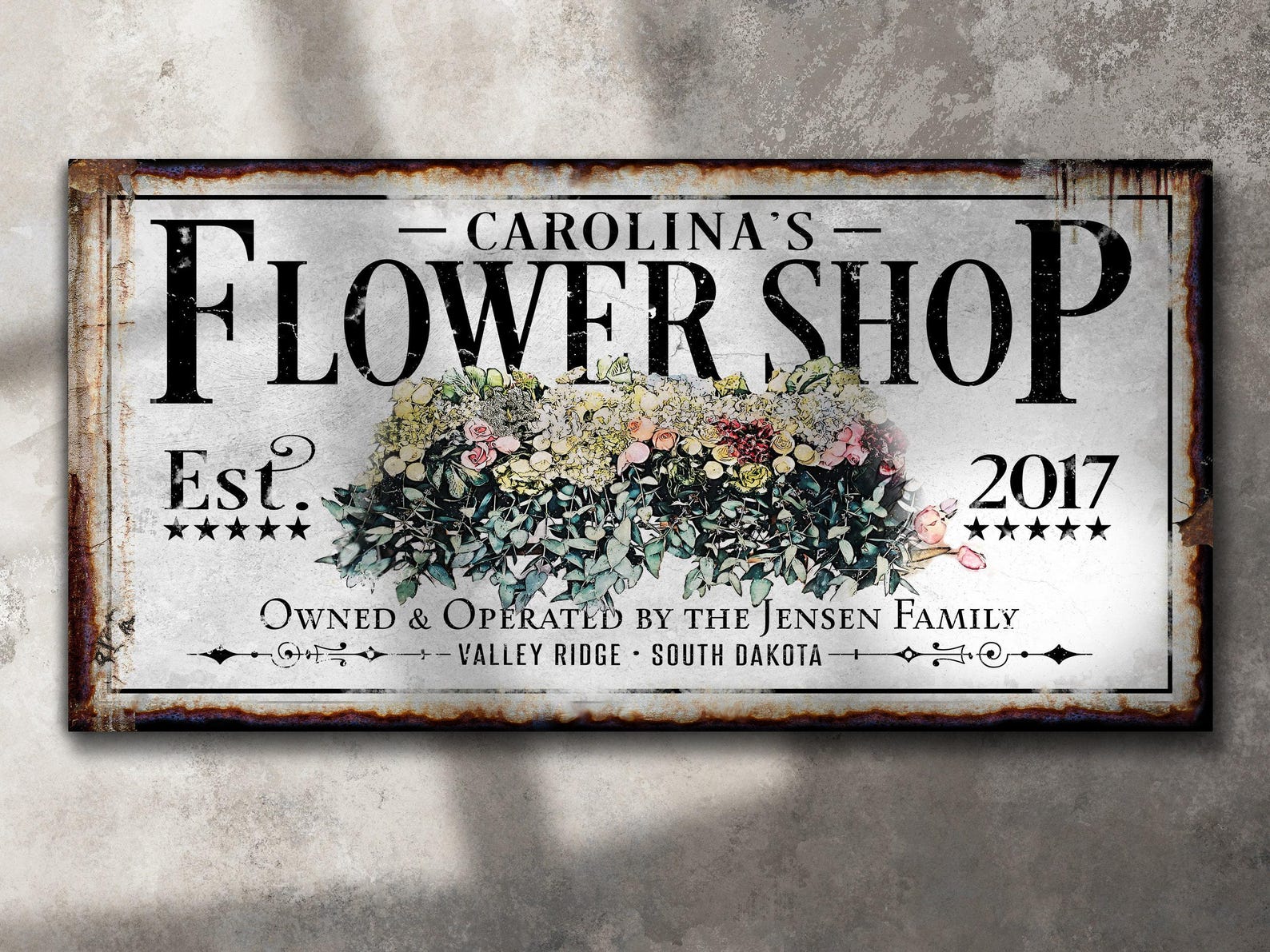 Custom Flower Shop Sign: Personalized Farmhouse Decor - Etsy